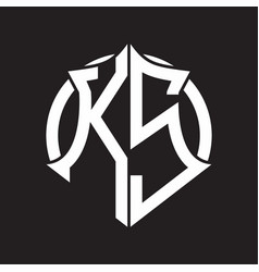 Ks logo initial with circle line cut design Vector Image