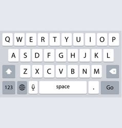 Smartphone keyboard alphabet buttons Royalty Free Vector