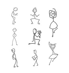 Devil walking with follow me sign cartoon stick Vector Image