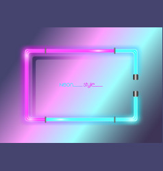 Neon frame background colorful shiny border Vector Image