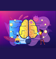 Machine learning circle concept Royalty Free Vector Image