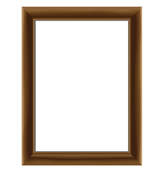 Wooden rectangular 3d photo frame with shadow Vector Image