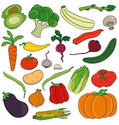 Vegetables set Royalty Free Vector Image - VectorStock