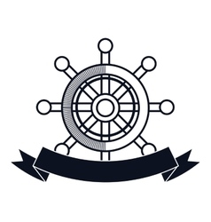 Nautical frame with ship timon Royalty Free Vector Image