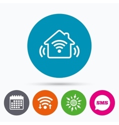 Smart home system icons set flat design style Vector Image