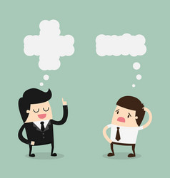 Positive and negative thinking cartoon Royalty Free Vector