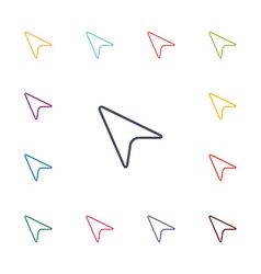 Mouse cursor simple flat color icons set Vector Image