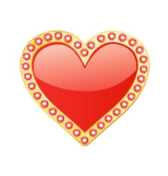 Ruby red angular heart icon Royalty Free Vector Image