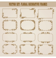 Vintage label frames old frame shapes decorative Vector Image
