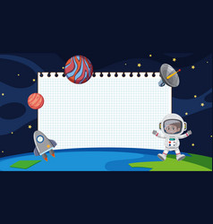 Border template with astronauts in space Vector Image