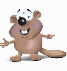 Beaver with log Royalty Free Vector Image - VectorStock