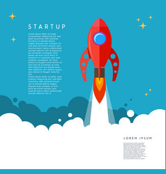 Rocket launch banner Royalty Free Vector Image