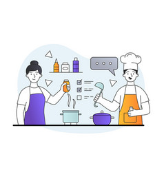 Cook and food Royalty Free Vector Image - VectorStock