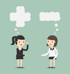 Positive and negative thinking cartoon Royalty Free Vector