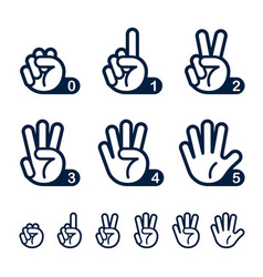 Hand icon with index finger pointing count one Vector Image