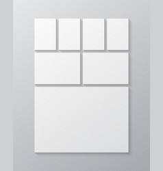 Empty collage seven frames images photo Royalty Free Vector