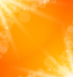 Abstract orange background with sun rays and shiny