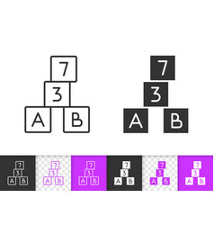 Letter m wooden alphabet block Royalty Free Vector Image