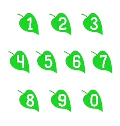 Set green leaves with ecology Royalty Free Vector Image