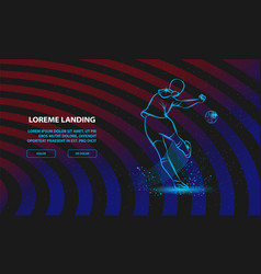 Soccer striker back view sports background Vector Image