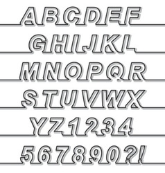 Shadow alphabet font type letters and numbers Vector Image