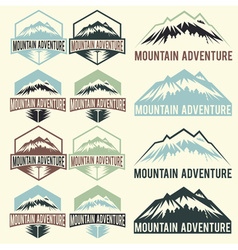 Set of vintage labels mountain adventure Vector Image
