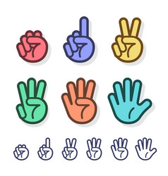 Hand icon with index finger pointing count one Vector Image