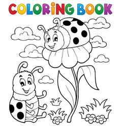Coloring book cute bugs 1 Royalty Free Vector Image