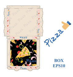 Ready to print 5 pizza food packaging box layout Vector Image