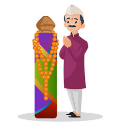 Indian marathi man cartoon Royalty Free Vector Image