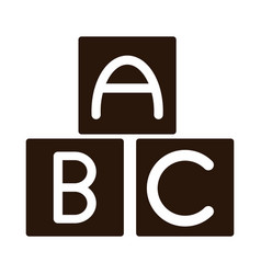 School education alphabet blocks isolated icon Vector Image