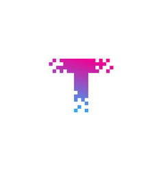 T letter pixel logo icon design Royalty Free Vector Image