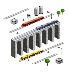 Isometric bridge concrete bridges drawbridge Vector Image