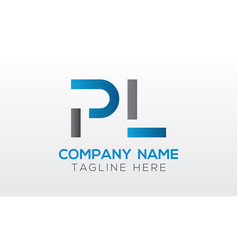 Initial pl letter logo creative typography Vector Image