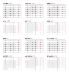 Monthly calendar for 2023 year starts on sunday Vector Image