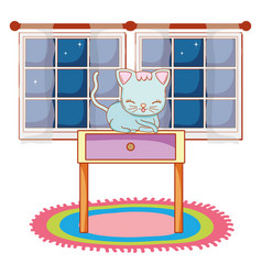 Multiplication table with cat Royalty Free Vector Image