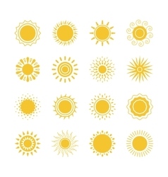 Sun hand draw icon set Royalty Free Vector Image