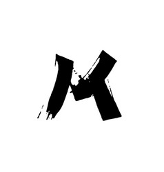 Hand painted letter m dry brush modern lettering Vector Image