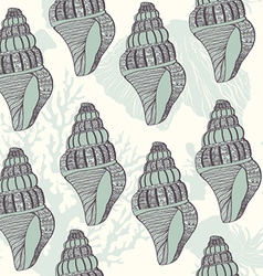 Seashell seamless pattern Royalty Free Vector Image