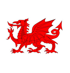Welsh dragon outline Royalty Free Vector Image