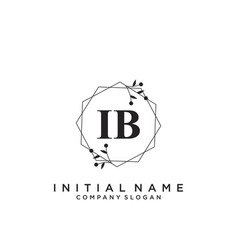 Ib initial handwriting logo design Royalty Free Vector Image