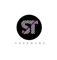 St s t letter logo design with a creative cut Vector Image