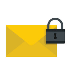 Flat yellow mail letter icon Royalty Free Vector Image