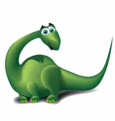 Cartoon smiling brontosaurus Royalty Free Vector Image
