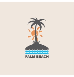 Palm island emblem template with palms element Vector Image