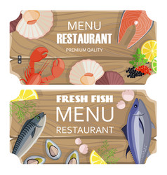 Menu wood board design background Royalty Free Vector Image