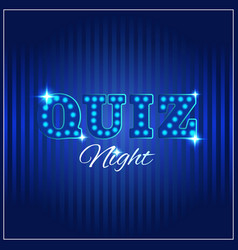 Neon quiz game template with question mark four Vector Image