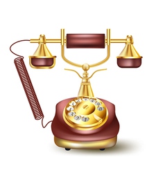 Vintage red phone with buttons dial ring Vector Image