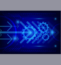 Blue tech circle and technology background Vector Image