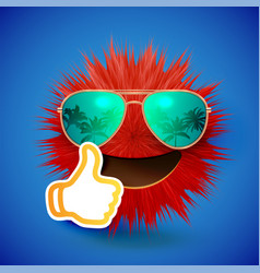 High-detailed 3d fur smiley emoticon Royalty Free Vector